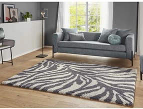 Kusový koberec SHAGGY XSH-563 Zebra Šedý 120x170 cm