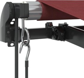 Automatická zatahovací markýza s LED burgundská 500 x 350 cm 3215009