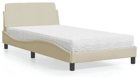Postel s matrací Dover krémová 100 x 200 cm textil 3208349