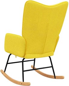 Houpací křeslo hořčicově žluté textil 328014