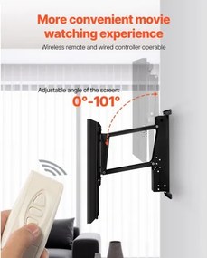 Motorizovaný nástěnný držák TV, Držák TV pro TV od 32 do 1651 mm VEVOR