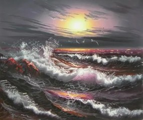 Rozbouřené moře - 90 x 120 cm