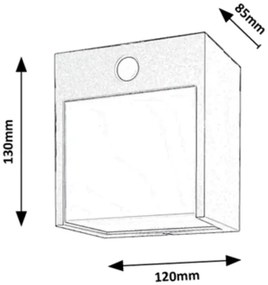 Rabalux 7478-LED Venkovní nástěnné svítidlo se senzorem BALIMO LED/12W/230V IP44
