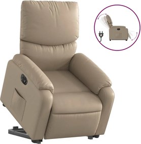 Elektrické zvedací polohovací křeslo cappuccino umělá kůže 3204906