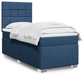 Box spring postel s matrací modrá 90x200 cm textil 3292677