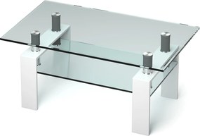 Costway Konferenční stolek ze skla, se spodní policí – 99,5 × 59,5 × 44,5 cm