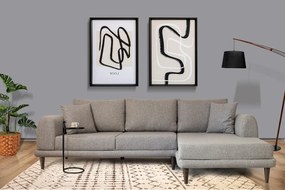 Hanah Home Čtyřmístná pohovka NERO šedá pravá 250 cm