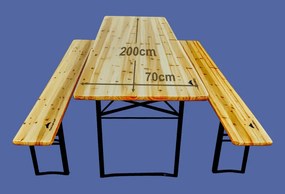 Dřevěný pivní set – 200 cm, 70cm