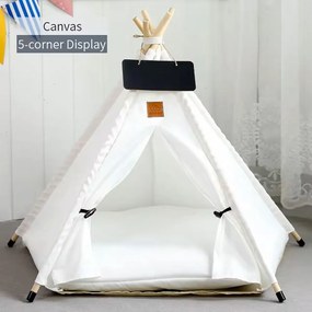 Kvalitní teepee pro psy i kočičky - 3 velikosti/12 barev Barva: Bílá, Velikost: M