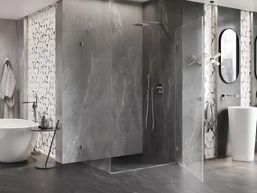 Mexen Lunar-B pravostranný výklopný sprchový kout 80 x 70 cm, čiré sklo, broušená ocel, 832-080-070-97-00-P