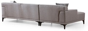 Designová rohová sedačka Dellyn 250 cm světle šedá - levá