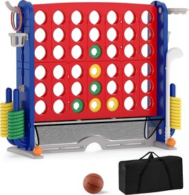 Costway 4 v 1 Čtyři v řadě s házením prstenem a basketbalovým košem a golfovou