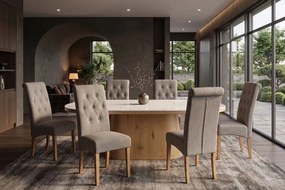 Designová jídelní židle Eileithya taupe / dub