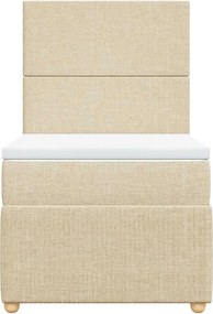 Box spring postel s matrací krémová 100 x 200 cm textil 3291965