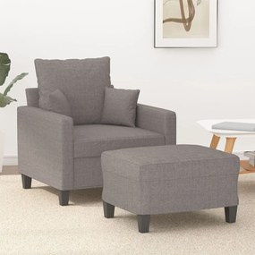 Křeslo s podnožkou taupe 60 cm textil 3201088