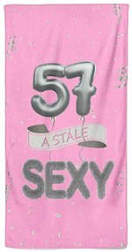 Osuška Stále sexy – růžová (věk: 57, Velikost osušky: 70x140cm)