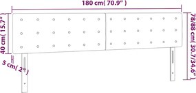 Čelo postele s LED tmavě hnědé 180x5x78/88 cm textil 3122063
