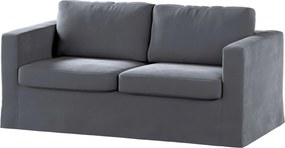 Potah na pohovku IKEA Karlstad 2-místná , nerozkládací, dlouhý barva šedá látka lesklé, sametová