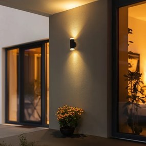 Brilagi - LED RGBW Venkovní nástěnné svítidlo MATERA 2xGU10/6W/230V černá IP54