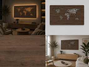 Li-Go "Mapa světa" světelný obraz s baterií a pohybovým čidlem 120x60 cm provedení povrchu: ořech