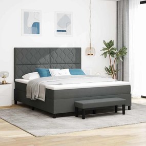 Postel s boxspringem s čelo Tmavě šedá 180 x 200 cm textil 3344164