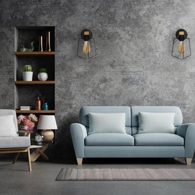 Toolight, nástěnné svítidlo E27 60W APP978-1W, černá - hnědá, OSW-03244