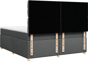 Box spring postel s matrací tmavě šedá 200x200 cm textil 3291395