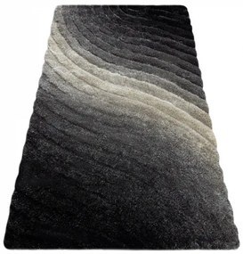 Kusový shaggy koberec FLIM 006-B1 Pruhy šedý Rozměr: 160x220 cm