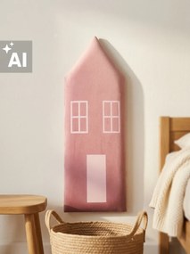 Sinsay - Čalouněný panel s motivem domku - pastelová růžová