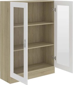 vidaXL Vitrína 82,5 x 30,5 x 115 cm kompozitní dřevo [802755] Barva: Bílá