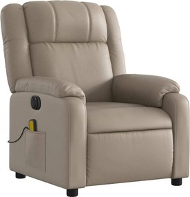 Elektrické masážní polohovací křeslo cappuccino umělá kůže 3205149