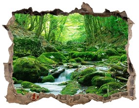 Wallmuralia Nálepka fototapeta 3D výhled Potůček v lese 95x64 cm