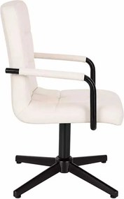 LuxuryForm DESIGN Otočná židle VERONA BLACK na černém kříži - bílá