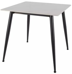 Jídelní stůl RION 80x80 cm s keramickou deskou, bílý mramor