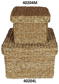 Úložný box z mořské trávy hranatý 25cm