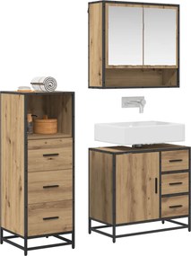 Sada koupelnového nábytku 3 ks Artisanový dub 65 x 33 x 60 cm 3402333