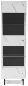 GAB Vitrínová skříň VEROLA WIT60, 60 cm Barva dřeva: Bílá Mramor