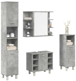 4dílný set koupelnového nábytku betonově šedý kompozitní dřevo 3324850