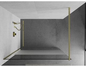 Mexen Kioto, sprchová zástěna Walk-In 90 x 200 cm, 8mm čiré sklo-námraza, zlatý matný profil, 800-090-101-55-35
