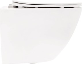 Rea CARLO mini - rimless závěsná WC mísa 49x37 s pomalu-padajícím sedátkem, bílá, REA-C2760