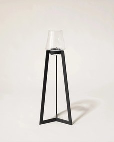 Malý svícen Loft Glow se skleněným krytem 27x27x86 cm