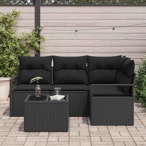 Set pohovek 5 ks Černá polyratan 3346373