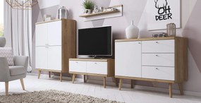 Konferenční stolek PRIMO PL107 - dub riviera + bílý