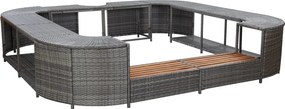vidaXL Čtvercová obruba k vířivce 268 x 268 x 55 cm polyratan [46074] Barva: Šedá