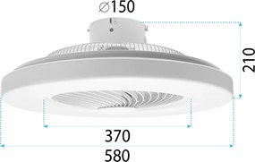 Toolight Toolight, LED stropní svítidlo s ventilátorem + dálkové ovládání APP1551-C, bílá, OSW-05180