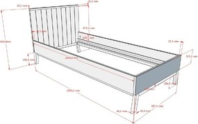 Béžová dětská postel z borovicového dřeva bez roštu 90x200 cm Sezane – Vipack