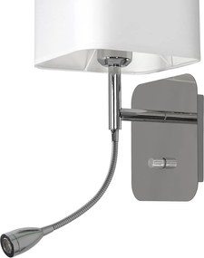 Nástěnné svítidlo Napoli, 1x bílé textilní stínítko + 1xLED 1w, ch