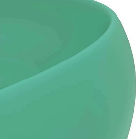 Luxusní umyvadlo kulaté matné světle zelené 40x15 cm keramické 147002