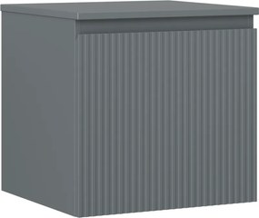 Mexen Rivel, koupelnová skříňka 50 cm s horní částí, 1 zásuvka, drážkovaná, grafit matná - 91A20-05047-1-BFC66