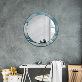 Kulaté dekorativní zrcadlo na zeď Modrý onyx mramor fi 80 cm